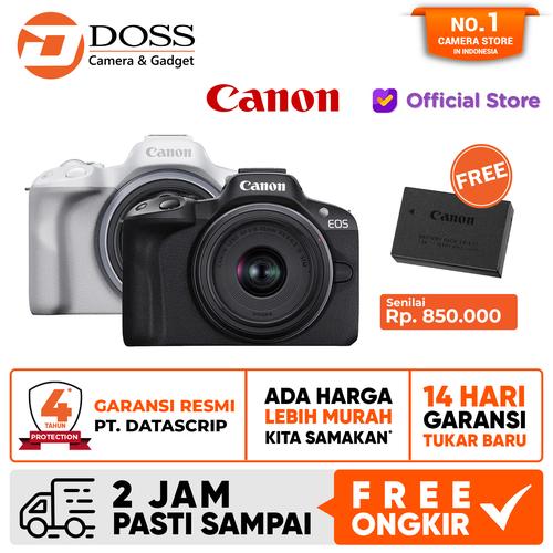 Promo Canon EOS R50 kit 18-45mm Mirrorless Camera EOS R 50 18-45 mm - Black Cicil 0% 3x - Kota ...