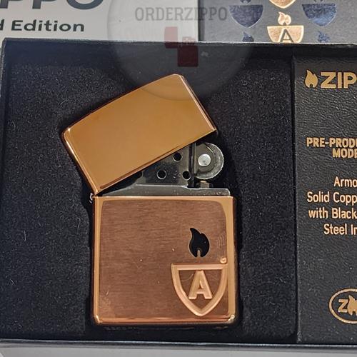 Jual Zippo Original Armor Solid Copper Armor Case with Black Insert Lighter Special Edition ...