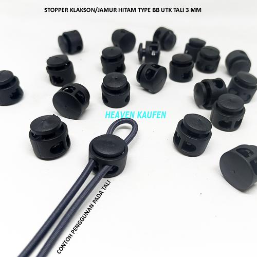 Jual Stopper Tali Dua Lubang Model Klakson Jamur Warna Hitam Untuk Tali ...