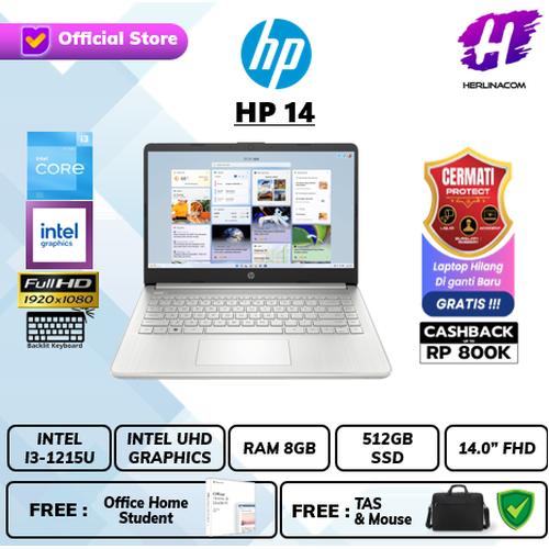 Promo HP 14 intel core i3 1215 Ram 8gb 512gb ssd Full HD windows 11 ...