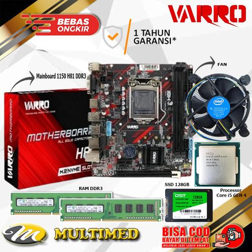 Jual Paket Mainboard LGA 1150 H81 DDR3 + Core i5 + FAN + RAM + SSD - VARRO, 8GB (2x4GB) - Kota ...