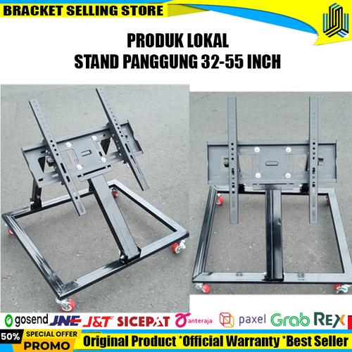 Jual stand tv roda bracket panggung bracket tv floor stand 32 - 65 inch ...