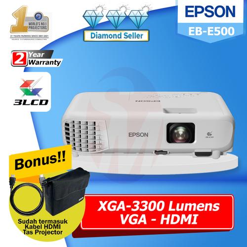 Promo Projector Epson EB E500 XGA 3LCD 3300 LUMENS HDMI VGA - EPSON ...