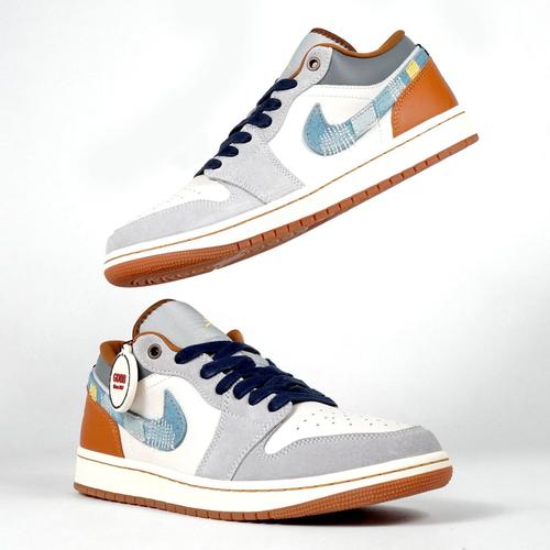 Jual Sepatu Air Jordan 1 Low SE Phantom Repaired Denim Swoosh Brown ...