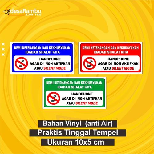 Jual Stiker Sign Matikan Handphone Saat Beribadah Ukuran 10cm x 5cm ...