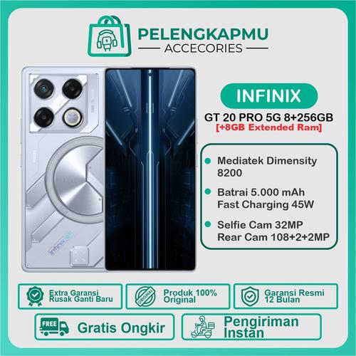 Promo Infinix GT 20 Pro 5G 8+256GB [+8GB Extended RAM] Original Garansi Resmi - Meca Silver ...