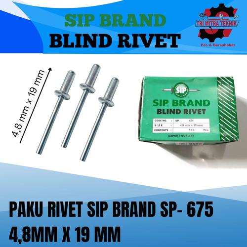 Jual READY Paku rivet SIP BRAND SP 675 / Paku Lipet 4,8MM x 19MM Harga per 100 PCS ORIGINAL ...