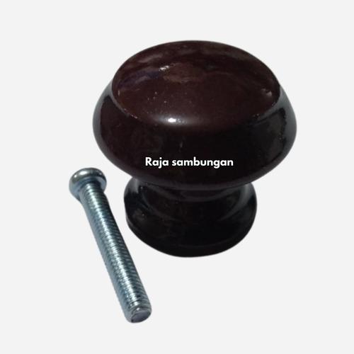 Jual Handle Laci Kayu Diameter 30 mm Mahoni Coklat Tua Bulat Gagang ...