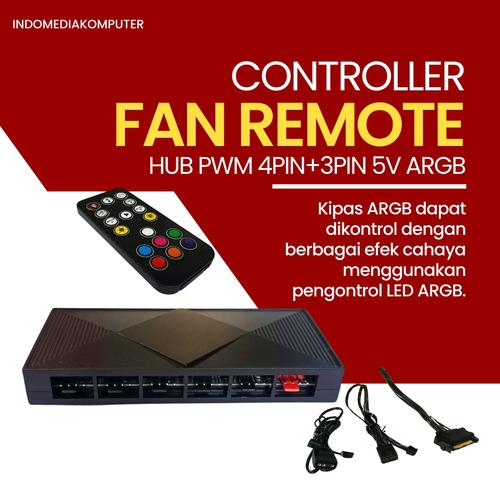 Jual Fan Remote Control HUB PWM 4Pin+3Pin 5V ARGB Remote Control 5V ARGB Fan Remote Control 4Pin ...
