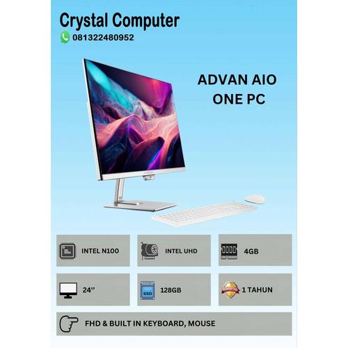 Jual ADVAN All IN ONE PC AIO ONE PC - INTEL N100 RAM 4GB EMMC 128GB 24'' WIN 11 - Kota Bandung ...