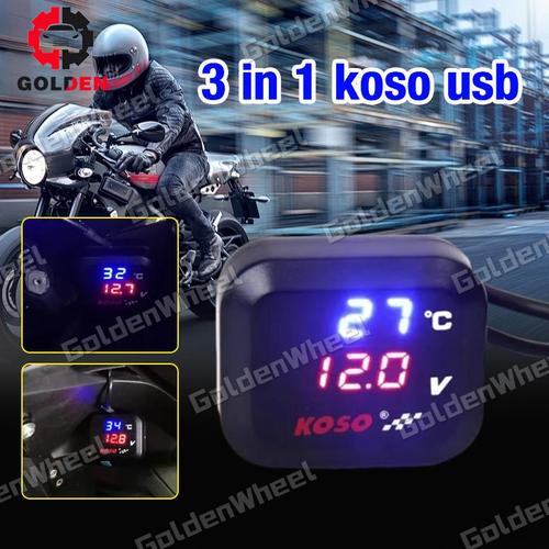 Jual Voltmeter Koso 3 In 1 Termometer Digital Suhu Temperatur Tegangan ...