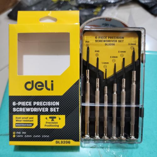 Jual DELI PRECISION SCREWDRIVER OBENG JAM SET 6 PCS DELI - Jakarta ...
