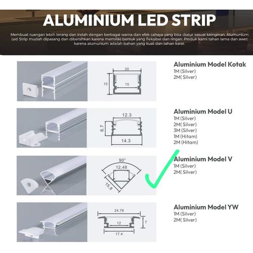 Jual HOUSING ALUMINIUM LED STRIP / RUMAH LED STRIP / REL LED STRIP 1 ...