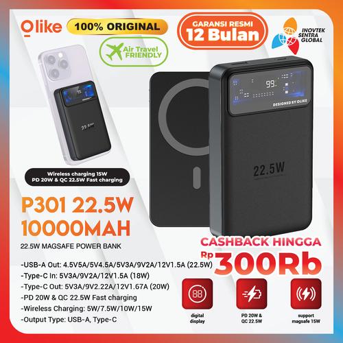 Promo Olike P301 Power bank Powerbank 10000mAh PD 20W | QC 22.5W ...