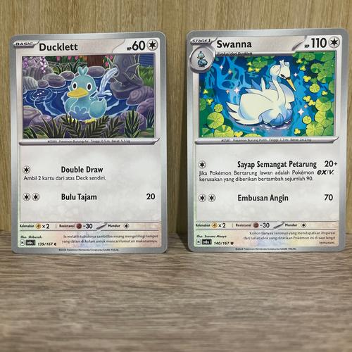 Jual Kartu Pokemon TCG Ducklett Swanna sv6s Topeng Transfigurasi - 1 set evolusi - Kota ...