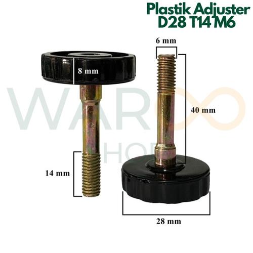 Jual Knob Plastik Kenop Bunga Besi Baut M6 D28 T40 Tinggi Ulir Baut ...