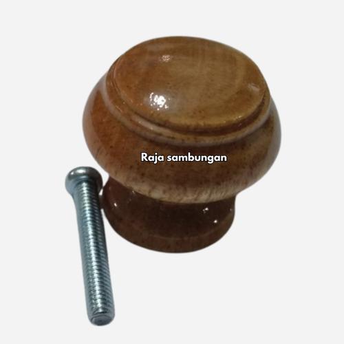Jual Handle Laci Kayu Diameter 30 mm Coklat Muda Natural Bulat Gagang ...