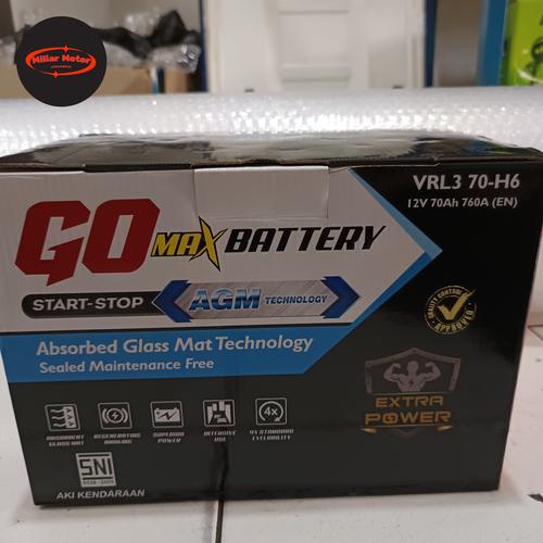Jual Aki Kering Mobil Go Battery AGM VRL3 70-H6 70Ah Cherry Tiggo 8 Pro ...