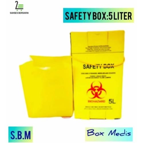 Jual Safety box 5 liter /Tempat sampah medis - inner saja 10pc - Kab ...