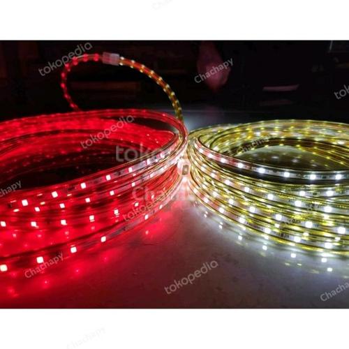 Jual LAMPU MERAH PUTIH LED STRIP MERAH PUTIH 10METER + SOKET COLOKAN ...