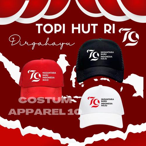 Jual Topi Trucker Jaring HUT RI Ke 79 Nusantara Baru Indonesia Maju Topi 17 agustus - Hitam ...