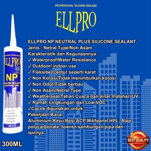 Jual Lem Kaca/Lem ACP/Lem Atap/Lem Beton ELLPRO NP Plus Silicone ...