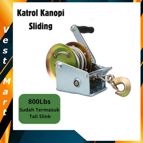 Jual Katrol Kanopi Sliding Manual 800 lbs/35OKG dengan Tali Sling Katrol kanopi sliding manual ...