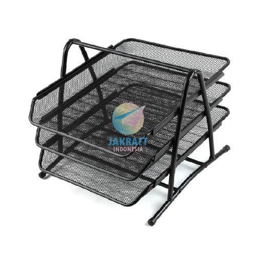 Jual Letter Paper Document Tray 3 Tiga Susun Tingkat Tier Rakit Besi ...