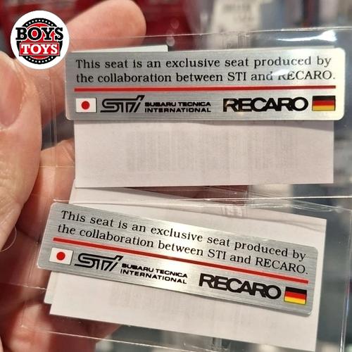 Jual Subaru STI Recaro Sticker Seat Label 100% Original Subaru Tecnica ...