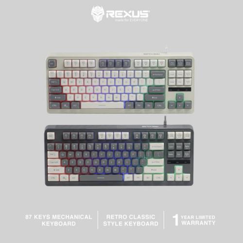 Jual Keyboard Gaming Rexus Battlefire K87M TKL Membrane Rainbow Retro ...