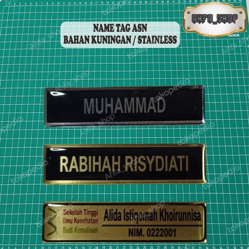 Jual Name Tag kuningan, stainless / papan nama bahan Kuningan ...