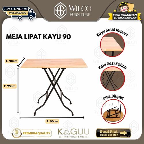 Jual Meja Makan Kayu Lipat CMF | Meja Lipat Kayu 90cm | Meja Lipat Kaki ...