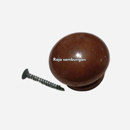 Jual Handle Laci Kayu Diameter 30 mm Cocoa Coklat Muda Bulat Gagang ...