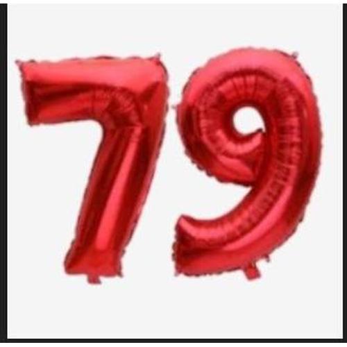 Jual Balon Foil Angka 79 Jumbo Size 100 cm Warna Merah HUT ...