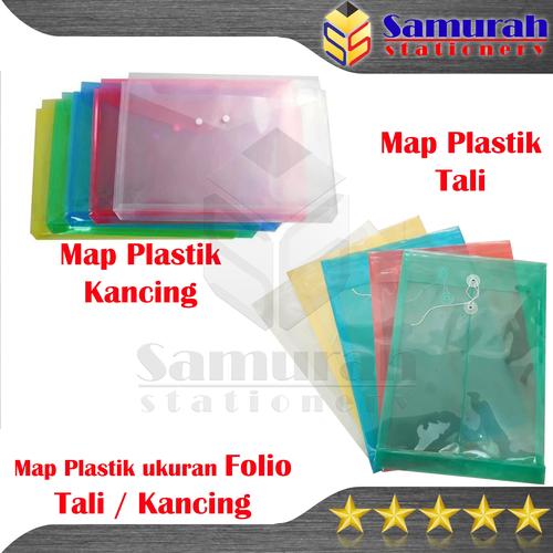 Jual Map Plastik Kancing / Tali Punggung ukuran Folio F4 Transparant ...