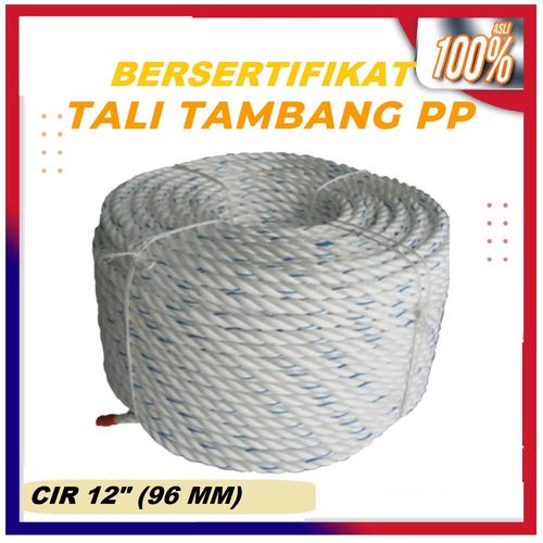 Jual Tali Kapal / Tali PP Putih Strip Biru Cir 12" Uk 96 mm Sertifikat ...