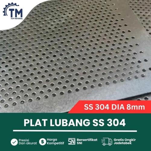 Jual Plat Besi Lubang perforated Stainless Steel SS304 Dia 8mm 3mm x 4 ...