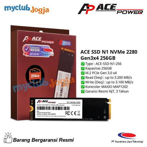 Jual SSD M2 NVMe Gen3 256GB ACE POWER N1 PCIe Gen 3 x4 SSD Laptop ...