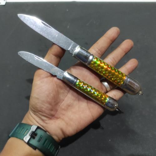 Jual Koleksi paket 2 pcs pocket knife pisau lipat warna kuning NOS ...
