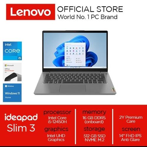 Jual LENOVO IP SLIM 3 I5-12450H/16GB/512GB/14"FHD IPS/W11+OHS/ ARCTIC ...