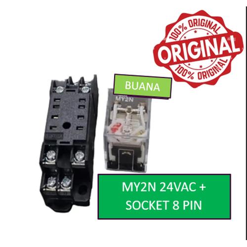 Jual Relay MY2N 24VAC plus socket 8 pin / MY2 24VAC - RELAY + SOCKET ...