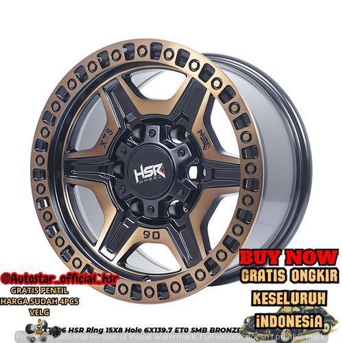 Jual jual velg mobil racing hsr xts06 R15 lubang pcd 6x139,7 lebar 8 offset 0 smb/bronze lips ...
