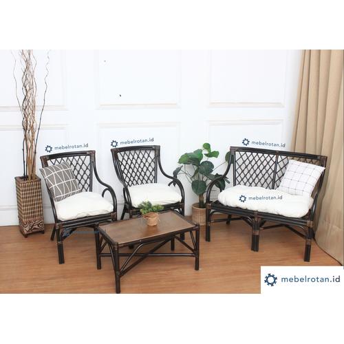 Promo Kursi Santai Rotan Alami Austin | Kursi Teras Minimalis | 1 SET ...