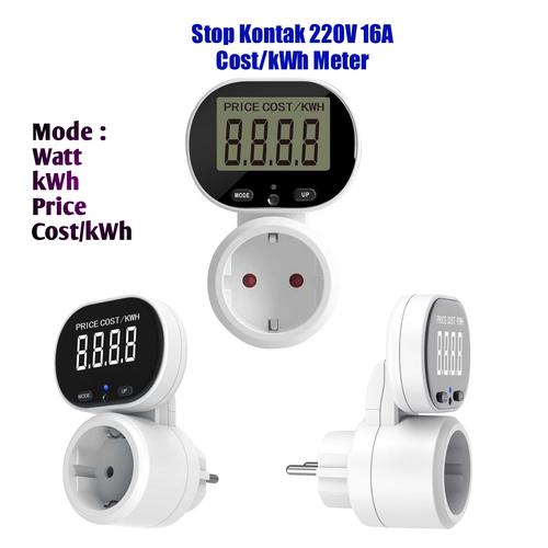 Jual kWh Meter Digital Stop Kontak Alat Meteran Biaya Pemakaian Listrik PLN - PM04 Cost/Kwh ...
