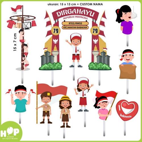 Jual Tumpeng Topper Gapura 17 AGUSTUS Custom Nama / HUT RI 79 Hiasan ...