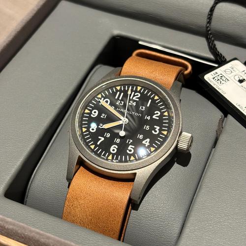 Jual Hamilton Khaki Field Manual H69439531 Leather Manual Wind 38MM ...