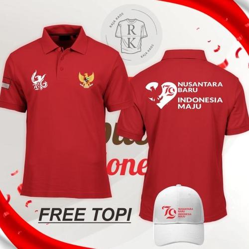 Jual POLOSHIRT + FREE TOPI. KAOS KERAH HUT RI 79. BAJI POLO HUT RI 79 ...