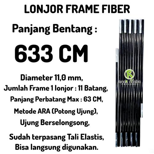 Jual LONJOR FRAME FIBER 633 CM DIAMETER 11 mm HITAM TIANG FLYSHEET ...