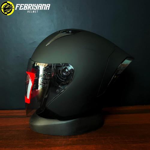 Jual HELM SHEL EQUALIZER SOLID BLACK DOFF HALF FACE - M - Kab. Bogor ...