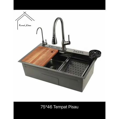 Jual Kitchen sink stainless 7046 wastafeL cuci piring tempat pisau ...